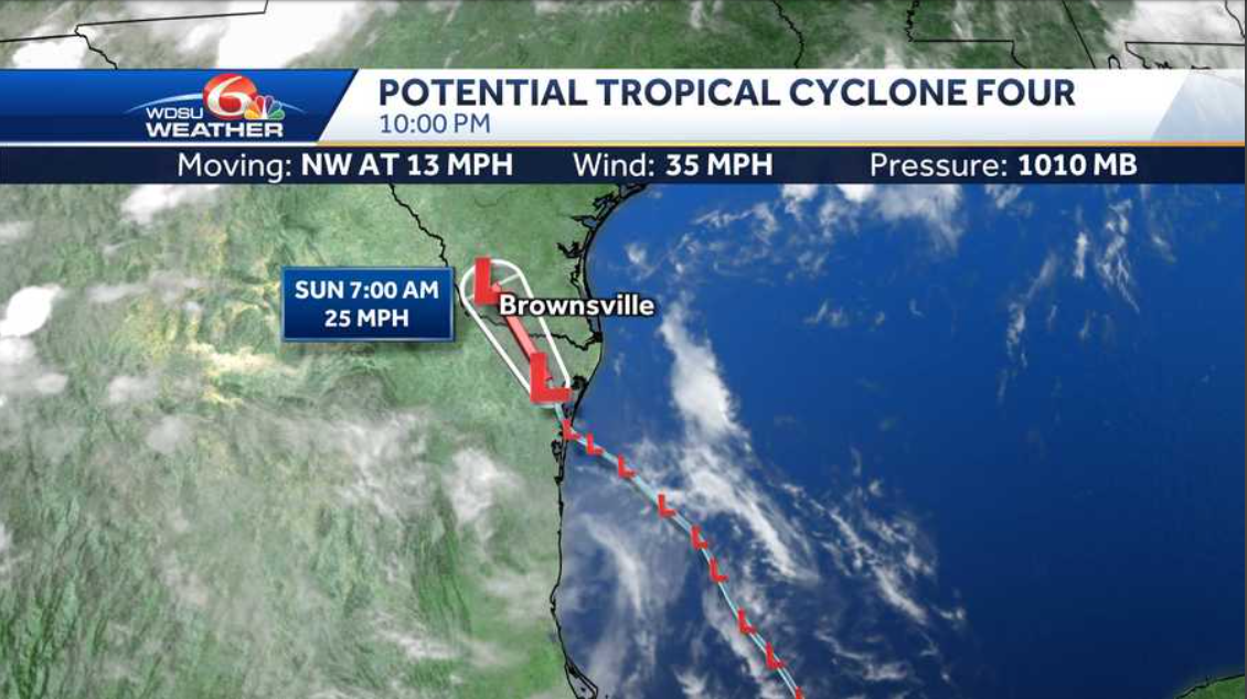 Potential Tropical Cyclone Four, Close to Landfall over Mexico