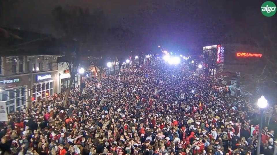 Wild celebration in Tuscaloosa after Alabama's national championship win