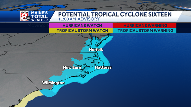 Potential Tropical Cyclone 16 to bring heavy rain to Maine