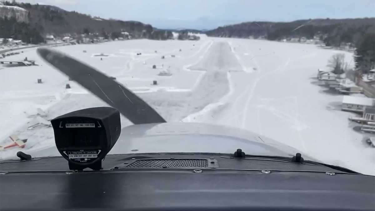 Cockpit video: Plane lands on Alton Bay Ice Runway in NH