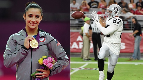NFL player asks Olympian Raisman for a date