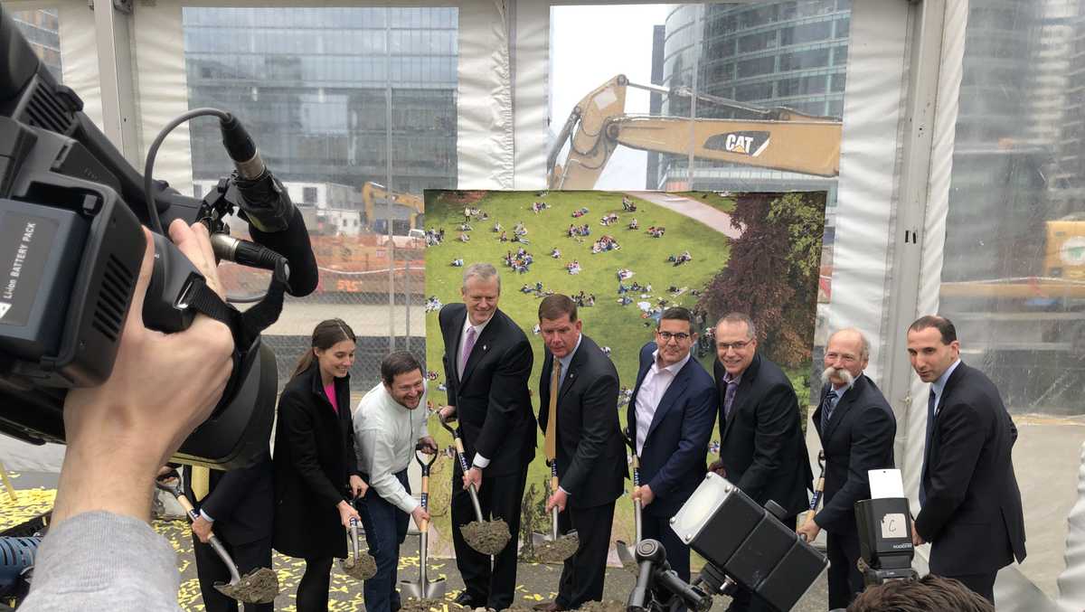 Groundbreaking ceremony for Amazon's new building in Boston