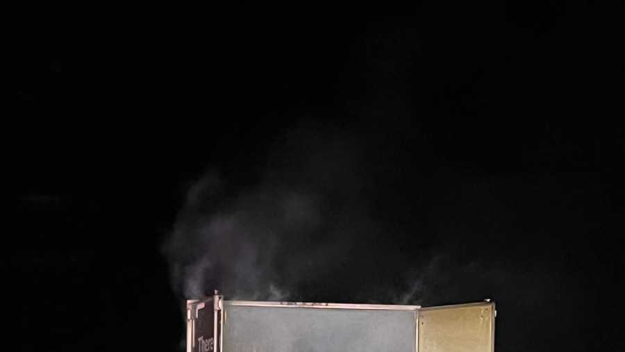 Amazon truck catches fire overnight on Highway 99 in Turlock