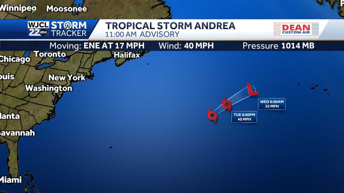 Tropical Storm Andrea develops