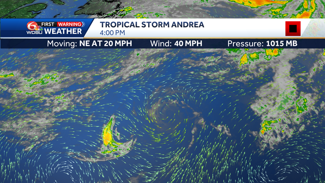 Tropical Storm Andrea becomes first named storm in Atlantic