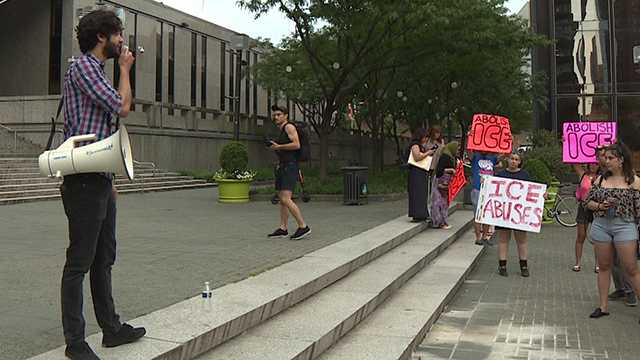 Protesters call for an end to ICE in Baltimore