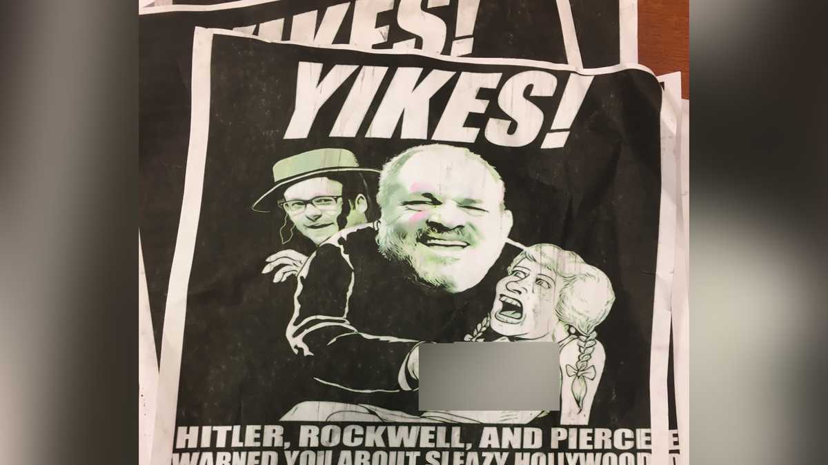 Anti-Semitic posters placed at Orangevale Temple