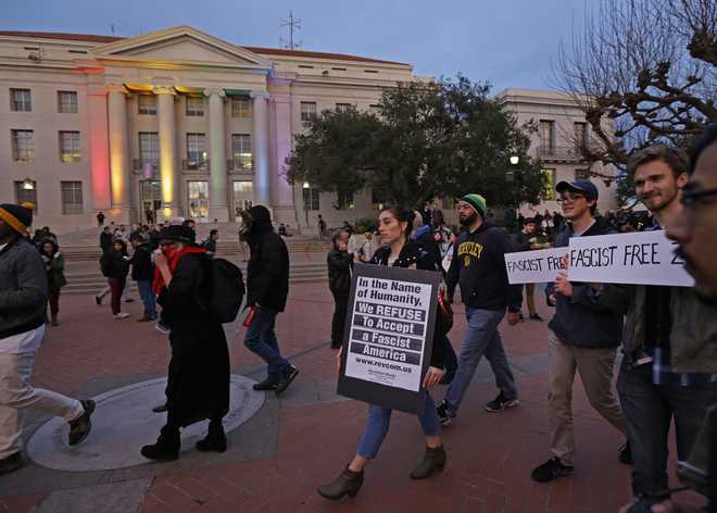 Protest erupts at UC Berkeley over 'alt-right' speaker