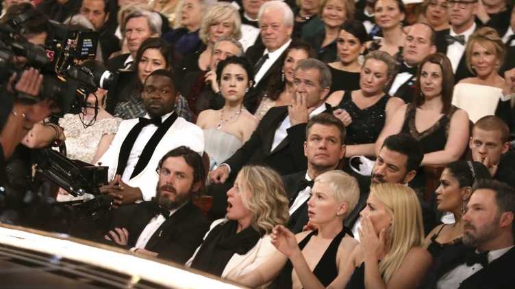 Whoops face: Expressions of surprise, chagrin from the Oscars screw up