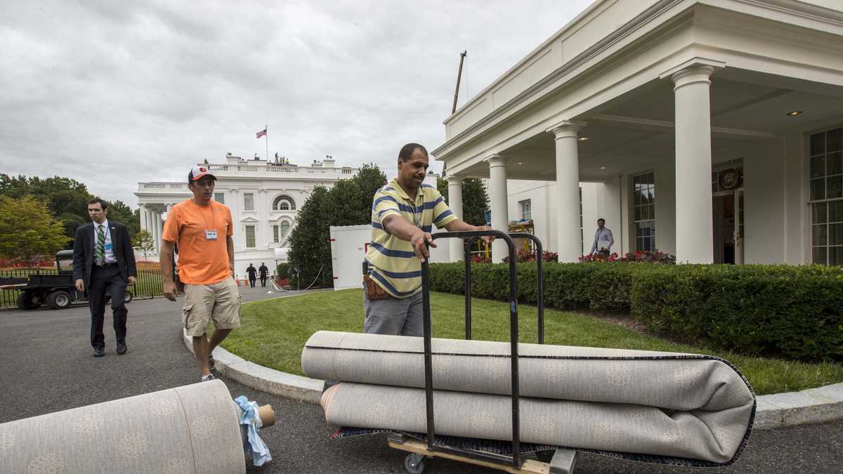 Photos of the renovation work at the White House