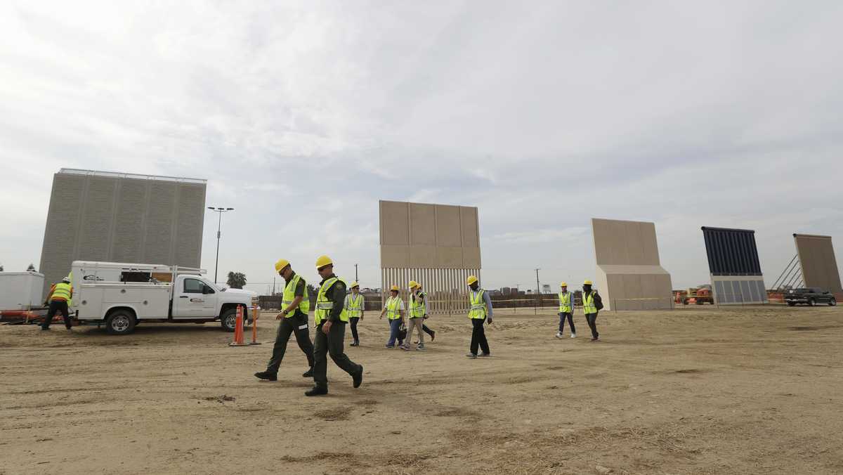 Trump’s border wall models take shape in San Diego