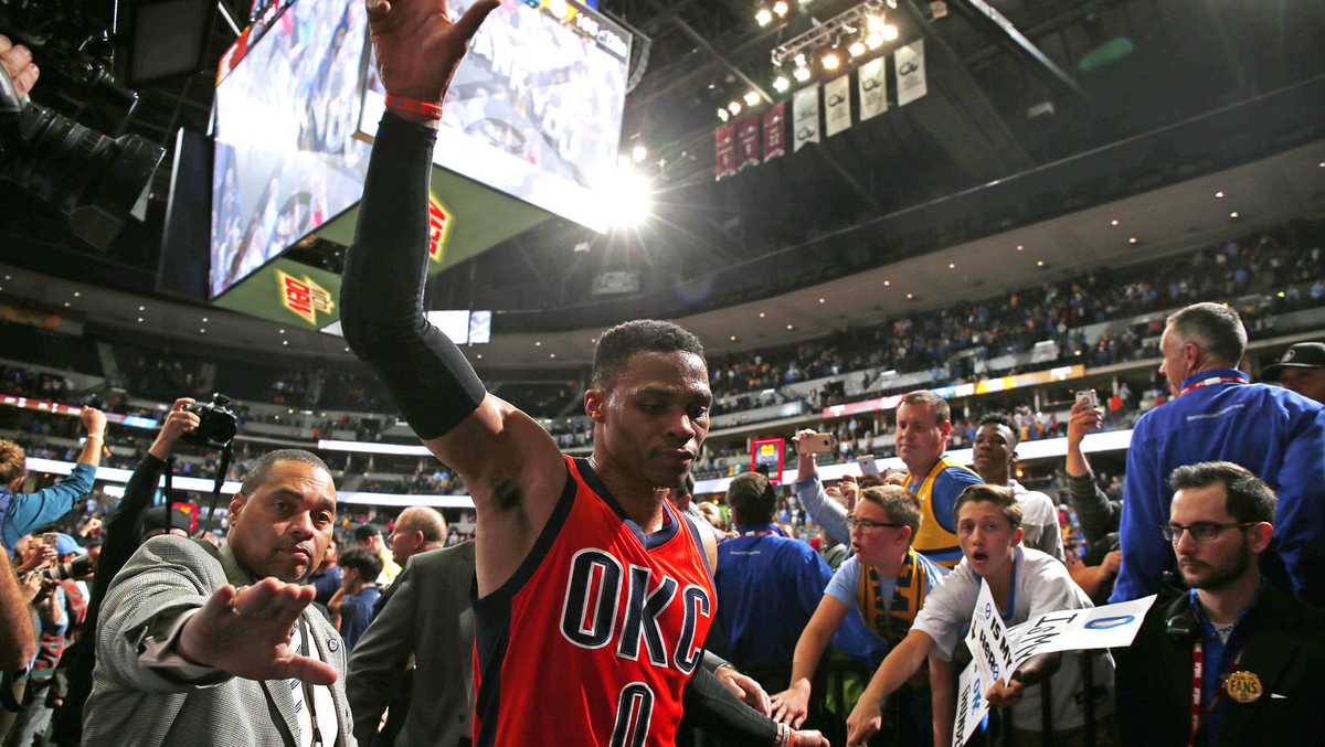Westbrook sets triple-double record, Thunder beat Nuggets