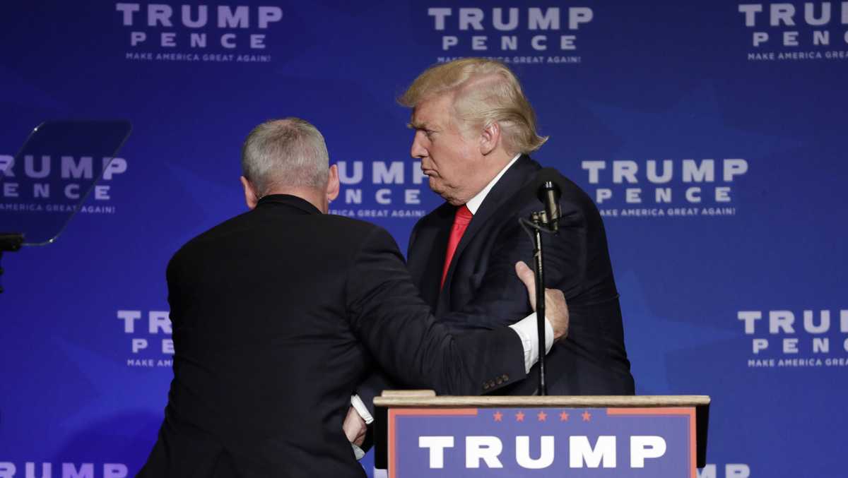 Donald Trump rushed off stage at Nevada rally