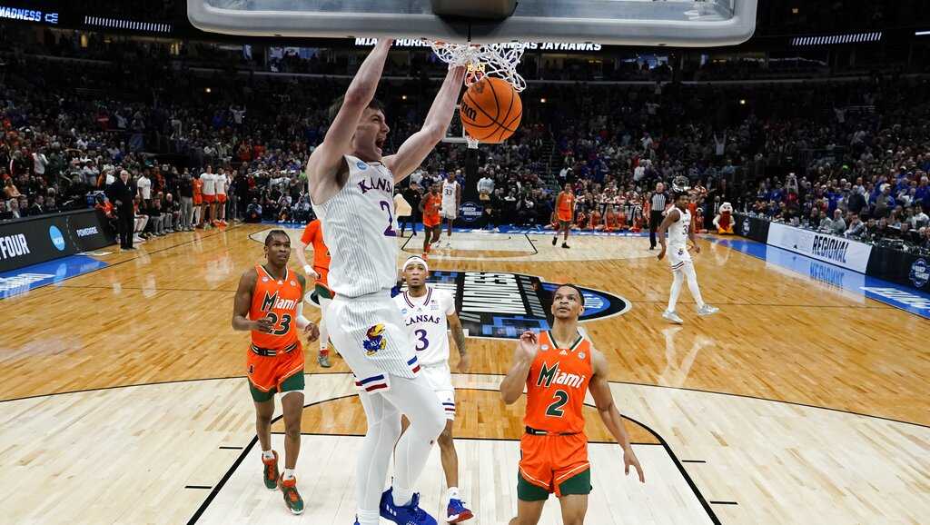 Kansas races past Miami in 2nd half, reaches 16th Final Four