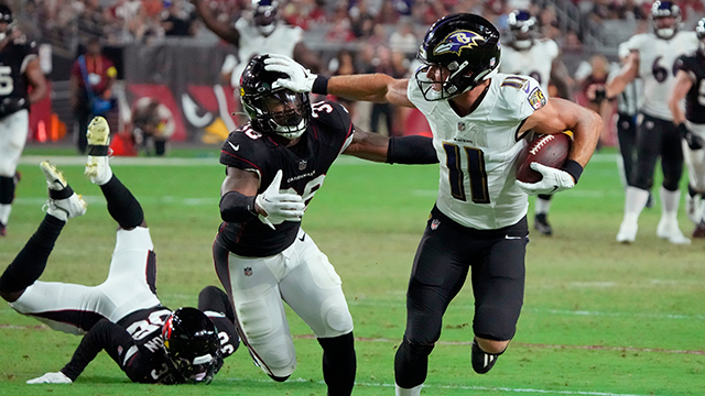 Huntley, Likely excel as Ravens beat Cardinals 24-17