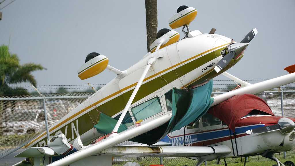 Airplane overturned at North Perry Airport as Hurricane Ian nears