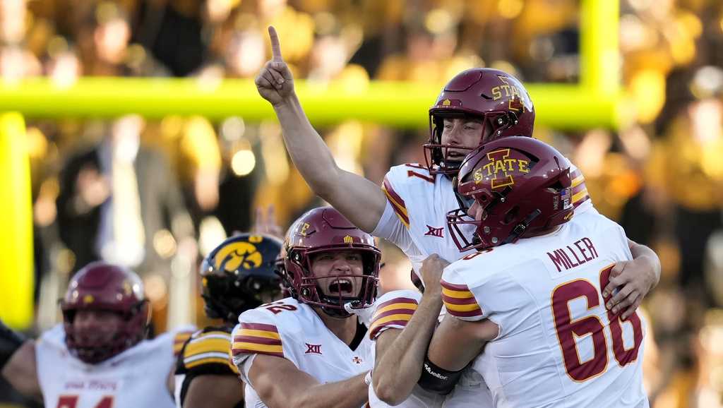 Cy-Hawk football: Iowa State's Kyle ﻿Konrardy hits 54-yard FG to beat ...