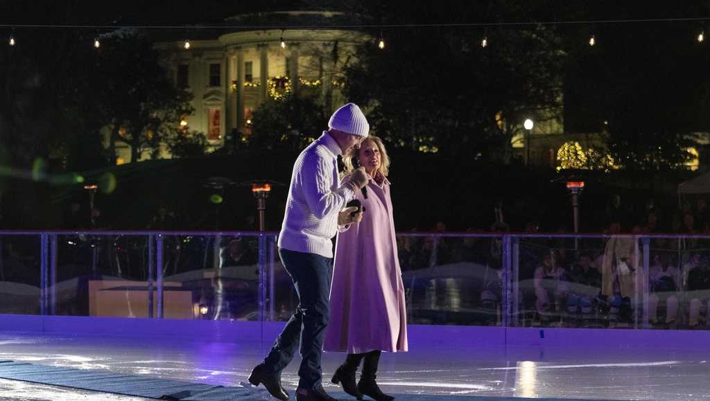 Jill Biden brings a holiday ice rink to the White House