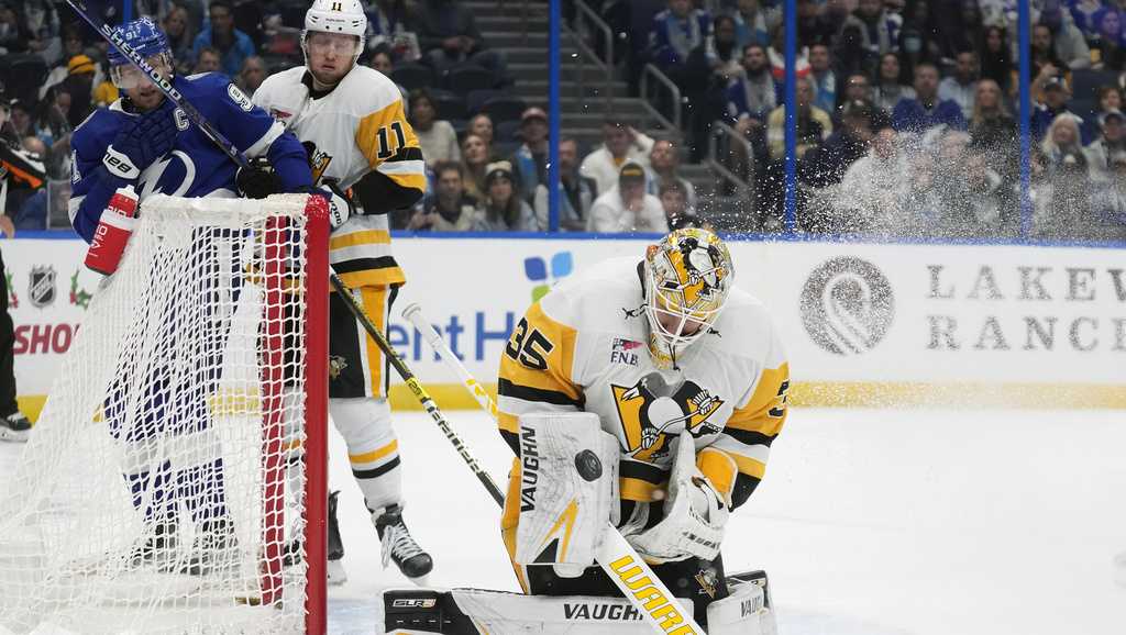 Vasilevskiy has 23 saves, Kucherov has a goal and assist as Lightning beat Penguins 3-1