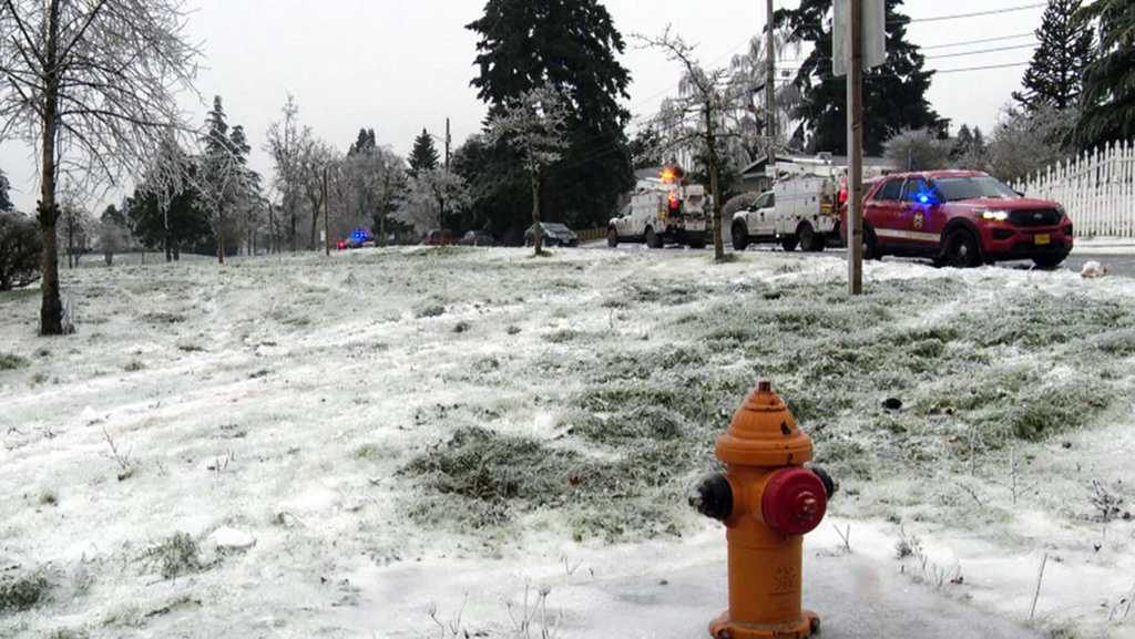 Power line falls on car during Oregon ice storm, killing 3