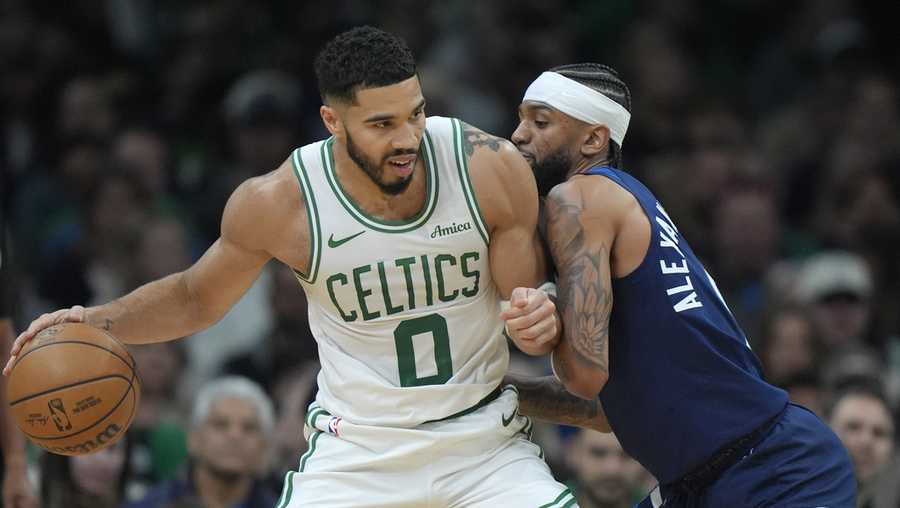 Celtics beat Timberwolves 107-105 with late defensive stand