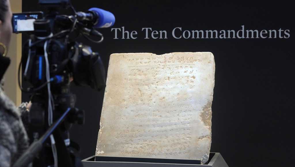 Oldest known stone tablet inscribed with the Ten Commandments sells for ...