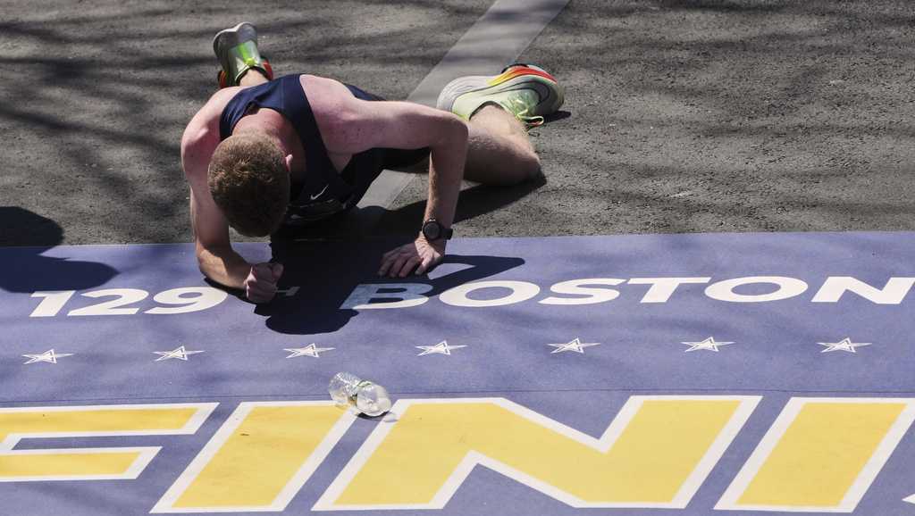 Images: Scenes along Boston Marathon course