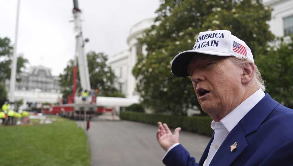 Trump installs massive flagpoles at White House