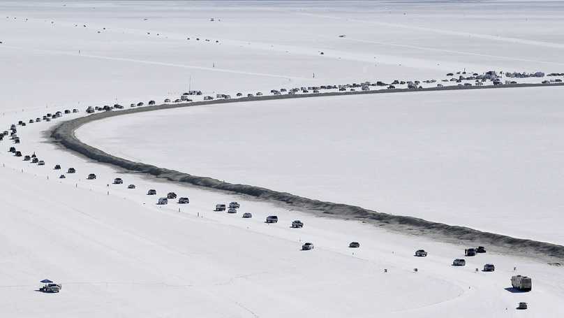 A driver trying to set a speed record during a racing event at Utah's ...