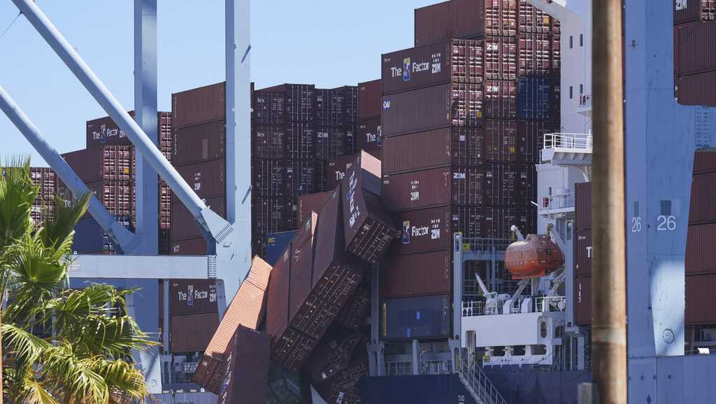 More than 60 containers fall off ship in Port of Long Beach