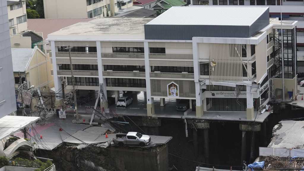 Bangkok road collapse causes sinkhole and evacuations
