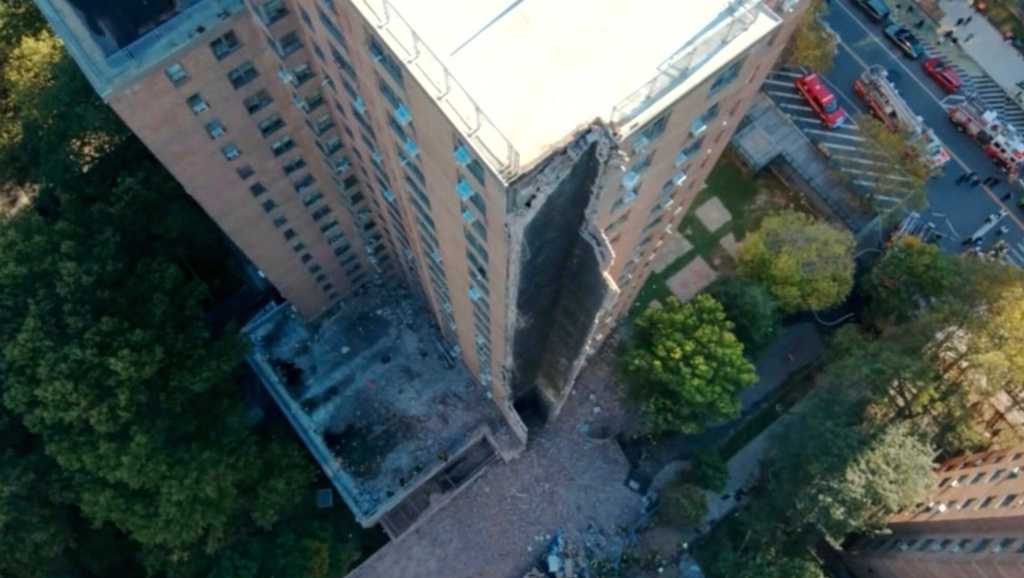 Part of high-rise apartment building in New York City collapses