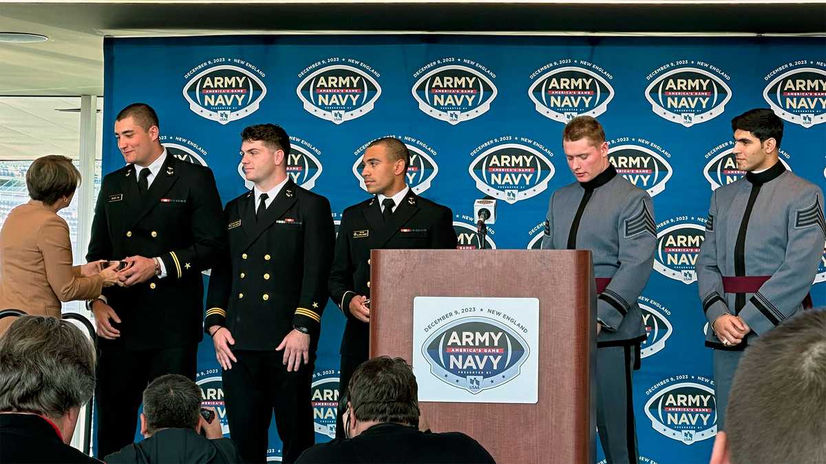 Army, Navy football teams visit New England ahead of rivalry game