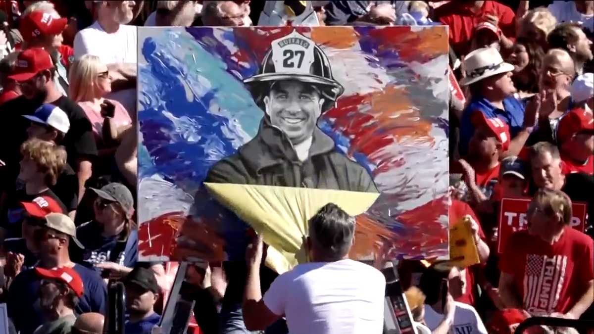Honoring Corey Comperatore: Artist creates, unveils painting at rally