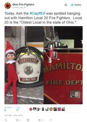 'Elf on the Shelf' learns about fire safety around Ohio