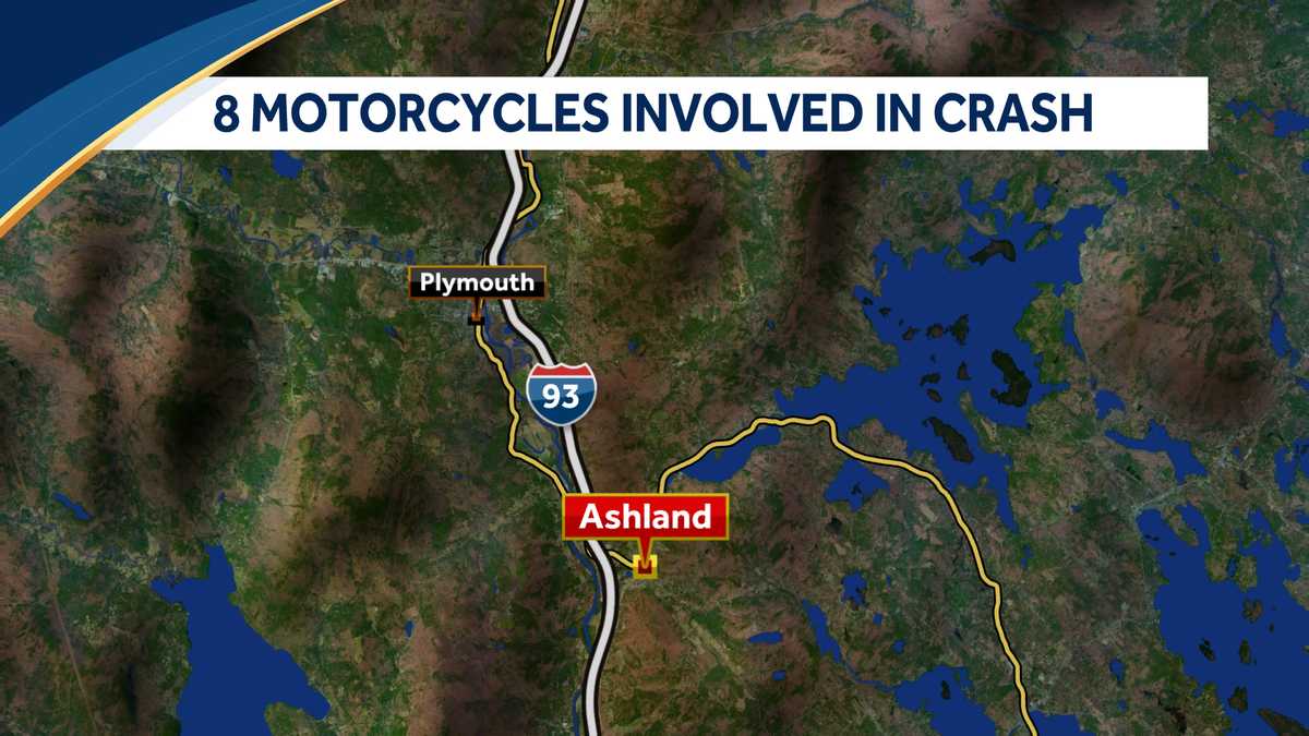 Police: 8 motorcycles involved in crash in Ashland, New Hampshire