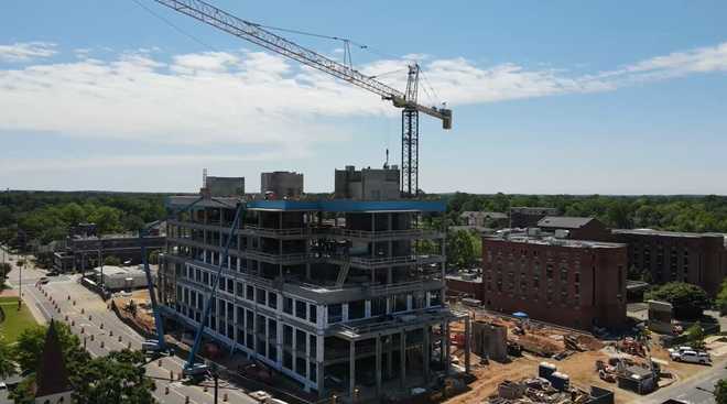 Final beam raised for new Auburn University building