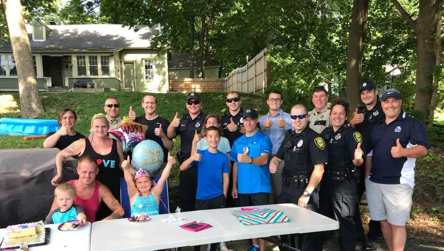 Augusta police officers step up for little girl's birthday
