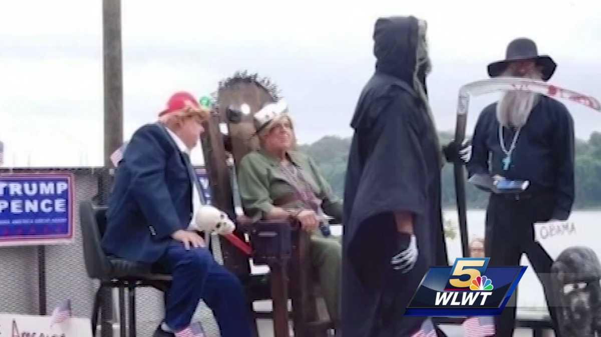 Parade float depicting Trump, Clinton stirs controversy in Aurora