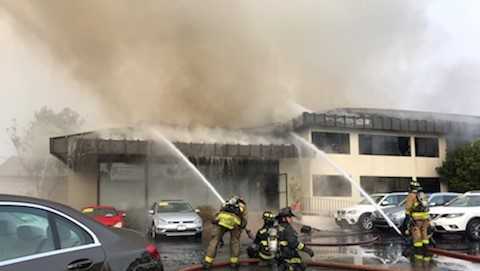 Two-Alarm Fire Breaks Out At Car Dealership In Santa Cruz