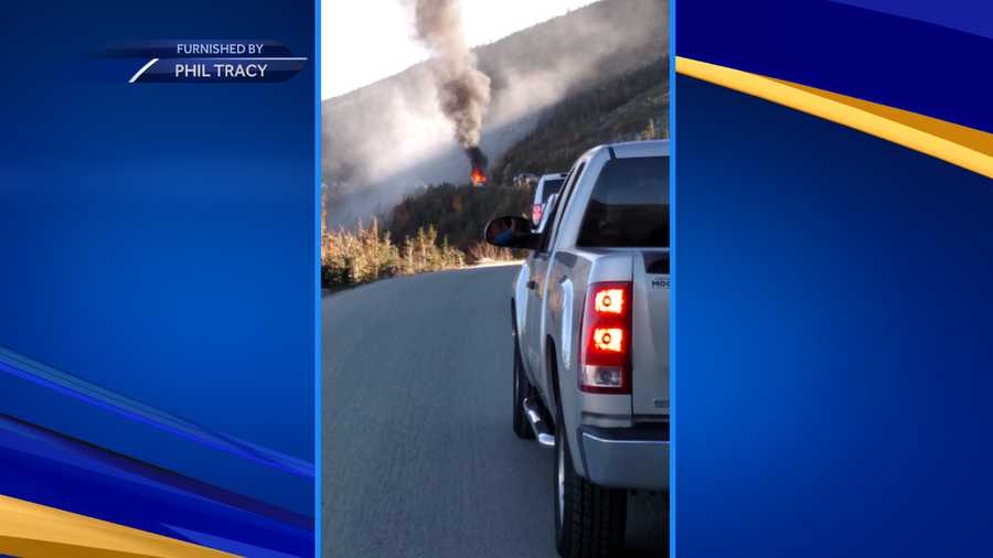 Sightseers stranded on Mt. Washington Auto Road due to car fire