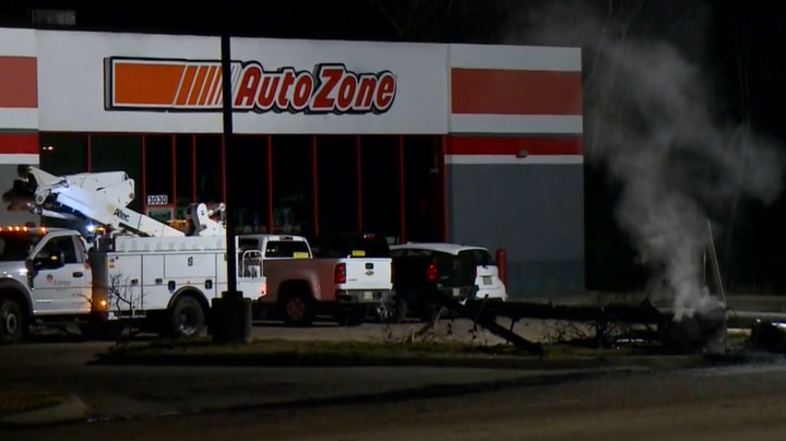 Car hits transformer outside Jackson AutoZone
