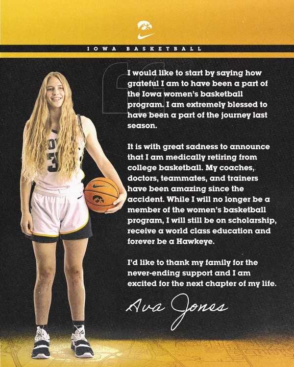 Ava Jones announces retirement from college basketball