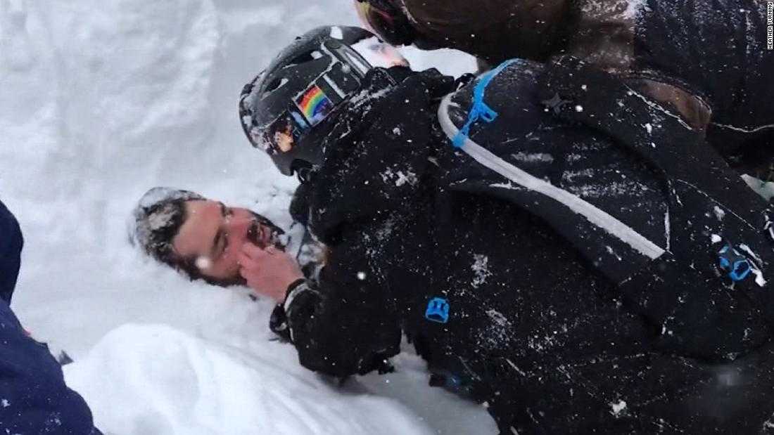 Buried alive: Video shows man's rescue after avalanche