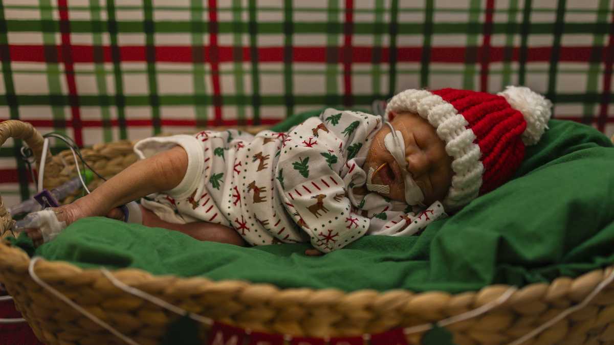 Nurses at Norton Hospital dress up NICU babies for Christmas