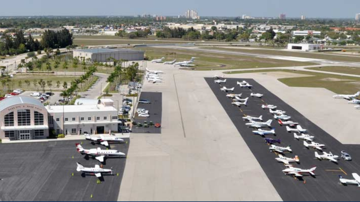 Plane goes off Page Field runway after wheel collapses while taxiing