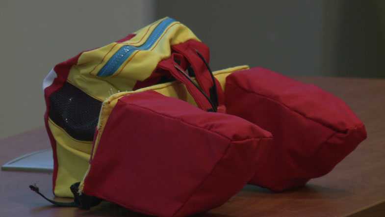 Engineering students invent backpack to help toddler with special needs