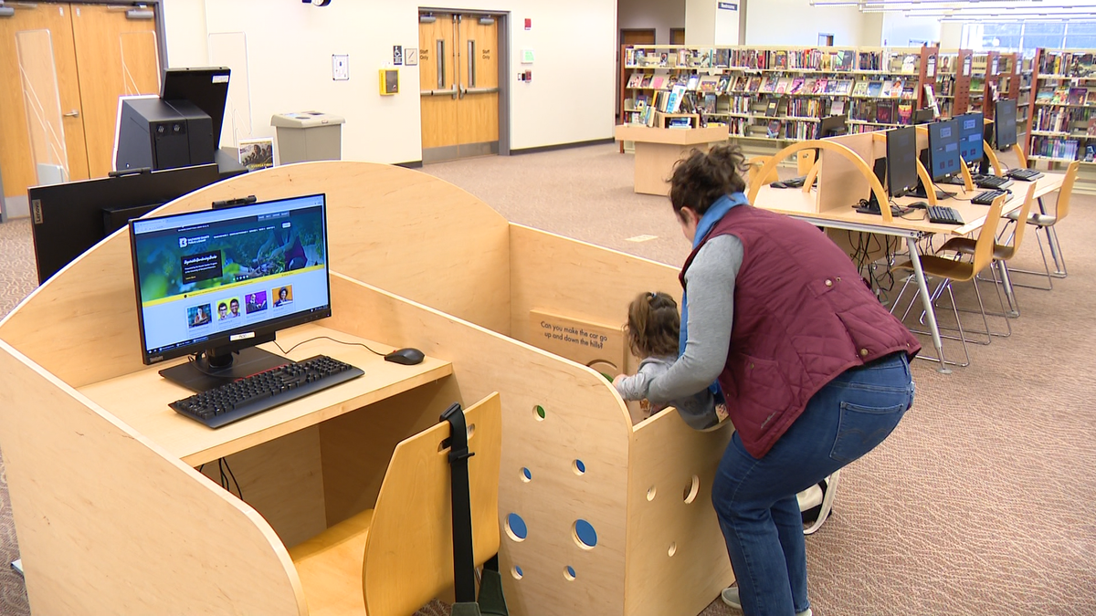 Libraries helping parents with unique workstations for children