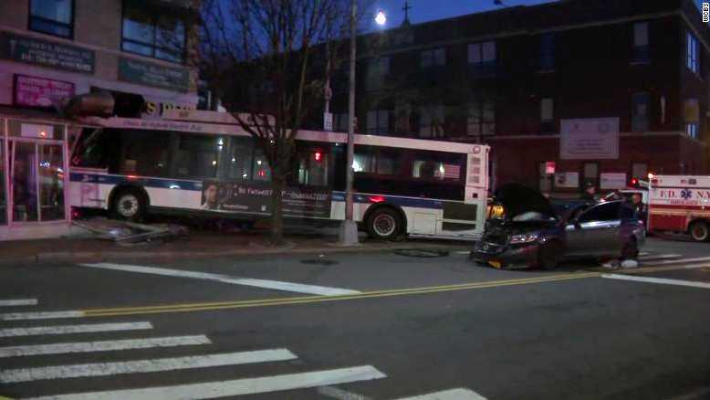 On Camera: NYC Bus crashes through bagel store