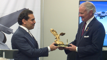 Bahrain Ambassador visits facility building 16 F-16 fighter jets